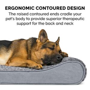 Furhaven XXL Orthopedic Dog Bed Ultra Plush Faux Fur & Suede Luxe Lounger w/ Removable Washable Cover - Gray, Jumbo Plus (XX-Large)