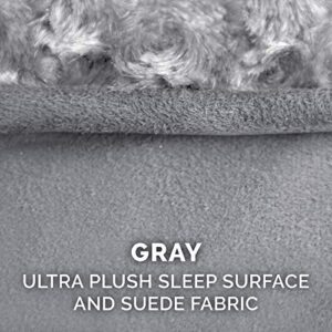 Furhaven XXL Orthopedic Dog Bed Ultra Plush Faux Fur & Suede Luxe Lounger w/ Removable Washable Cover - Gray, Jumbo Plus (XX-Large)