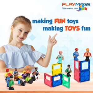 Playmags Magnetic Figures-Community Figures Set of 15 Pieces - Play People Perfect for Magnetic Tiles - STEM Learning Toys Children - Magnetic Tiles Expansion Pack