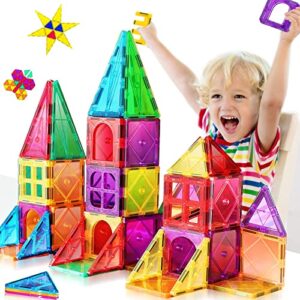 toys for 3 4 5 6 7 8+year old boys girls colorful magnetic tiles for kids ages 4-8 upgrade stem educational creativity stacking magnetic building blocks set for toddlers child ages 3-5 birthday gifts