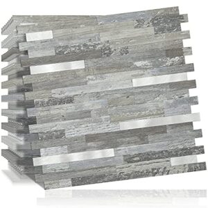 dicofun 10-sheet peel and stick backsplash wall tile, pvc kitchen backsplash peel and stick in distressed wood, 9.4 sq.ft