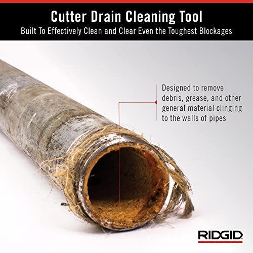 RIDGID 37847 C-32 3/8" x 75' Inner Core Cable , Gray & 52822 Model T-232 H-D 3" "C" Cutter Cable Coupling Drain Cleaning Tool