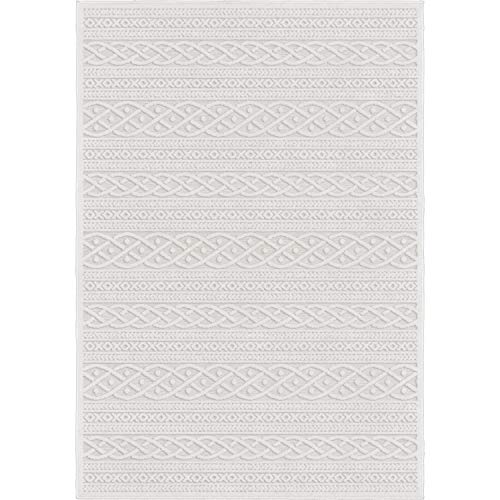 Orian Rugs Boucle Collection 403848 Indoor/Outdoor High-Low Jenna Area Rug 5'2" x 7'6", Natural Ivory, 5 ft 2 in x 7 ft 6