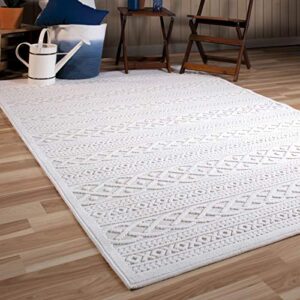 Orian Rugs Boucle Collection 403848 Indoor/Outdoor High-Low Jenna Area Rug 5'2" x 7'6", Natural Ivory, 5 ft 2 in x 7 ft 6