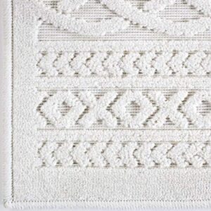 Orian Rugs Boucle Collection 403848 Indoor/Outdoor High-Low Jenna Area Rug 5'2" x 7'6", Natural Ivory, 5 ft 2 in x 7 ft 6