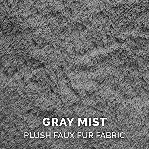 Furhaven XL Dog Bed Plush Faux Fur Beanbag-Style Ball Nest w/ Removable Washable Cover - Gray Mist, Jumbo