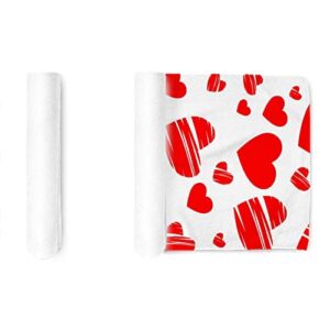 My Little Nest Red Hearts Simple Love Hand Towels Soft Bath Towel Absorbent Kitchen Fingertip Towel Quick Dry Guest Towels for Bathroom Gym Spa Hotel and Bar 30 x 15 Inch