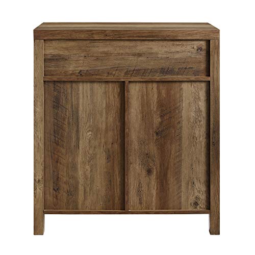 Farmhouse Double Barn Door Accent Cabinet with 1 Drawer - Rustic Oak