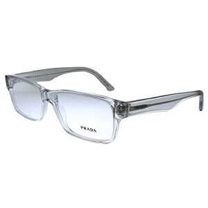 prada heritage pr 16mv u431o1 grey crystal plastic rectangle eyeglasses 55mm