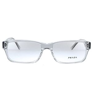 Prada Heritage PR 16MV U431O1 Grey Crystal Plastic Rectangle Eyeglasses 55mm