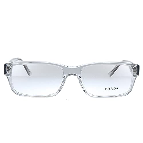 Prada Heritage PR 16MV U431O1 Grey Crystal Plastic Rectangle Eyeglasses 55mm