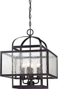 minka lavery pendant ceiling lighting 4875-283, camden square square, 4 light, 72 watts, aged charcoal