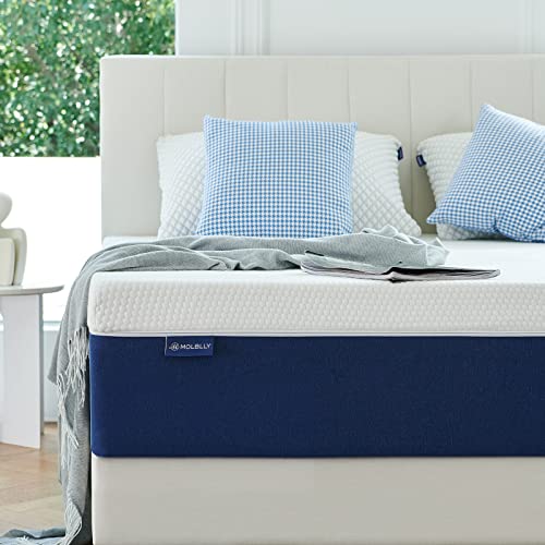 Twin Mattress, Molblly 8 inch Gel Memory Foam Mattress with CertiPUR-US Bed Mattress in a Box for Sleep Cooler & Pressure Relief, Twin Size