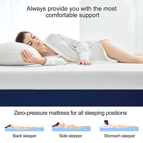 Twin Mattress, Molblly 8 inch Gel Memory Foam Mattress with CertiPUR-US Bed Mattress in a Box for Sleep Cooler & Pressure Relief, Twin Size