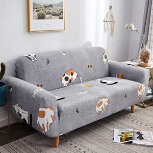 wuchongshuai couch cover,universal high elasticity non-slip couch slipcover sleepy cat printed sofa cover,modern chair cover furniture protector christmas decor,4,seater 235,300cm