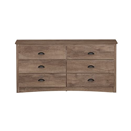 Sonoma 6 Drawer Double Dresser for Bedroom, Drifted Gray