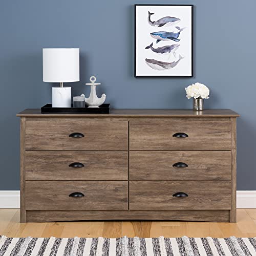 Sonoma 6 Drawer Double Dresser for Bedroom, Drifted Gray