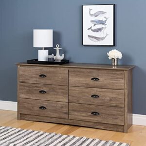 Sonoma 6 Drawer Double Dresser for Bedroom, Drifted Gray