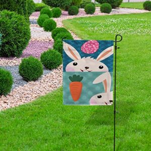 My Little Nest Seasonal Garden Flag Retro Easter Bunny Vertical Garden Flags Double Sided for Home Farmhouse Yard Holiday Flag Outdoor Decoration Banner 12"x18"