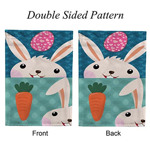 My Little Nest Seasonal Garden Flag Retro Easter Bunny Vertical Garden Flags Double Sided for Home Farmhouse Yard Holiday Flag Outdoor Decoration Banner 12"x18"