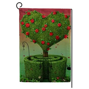 my little nest seasonal garden flag heart shape flower tree double sided vertical garden flags for home yard holiday flag outdoor decoration farmhouse banner 12″x18″