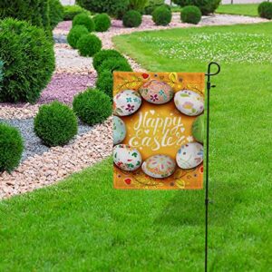 My Little Nest Seasonal Garden Flag Happy Easter Decorated Eggs Double Sided Vertical Garden Flags for Home Yard Holiday Flag Outdoor Decoration Farmhouse Banner 12"x18"