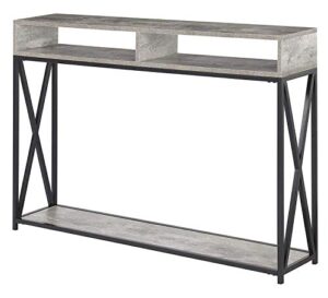 convenience concepts tucson deluxe 2 tier console table, faux birch