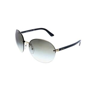 prada pr 68vs zvn0a7 gold metal oval sunglasses grey lens