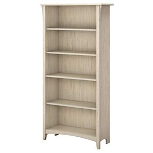 bush furniture salinas 5 shelf bookcase in antique white