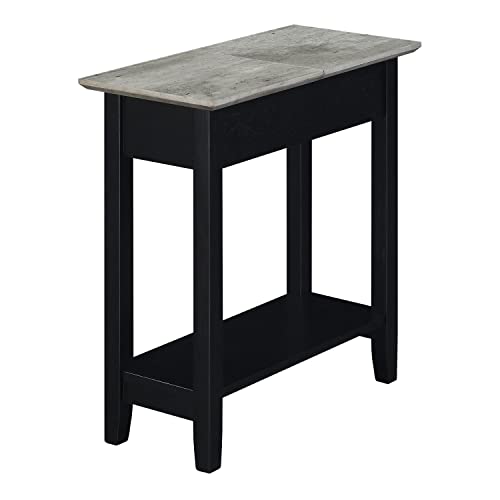 Convenience Concepts American Heritage Flip Top End Table with Shelf, Faux Birch/Black