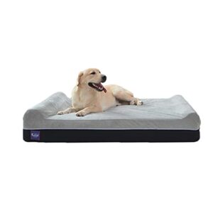 laifug orthopedic memory foam extra large dog bed pillow(50″x36″x10″, slate grey) durable water proof liner & removable washable cover & smart design