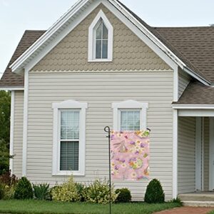 My Little Nest Seasonal Garden Flag Easter Rabbit Flowers Basket Double Sided Vertical Garden Flags for Home Yard Holiday Flag Outdoor Decoration Farmhouse Banner 12"x18"