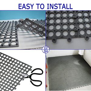 16Pack Drainage Interlocking Floor Tiles, 12”x12” Non-Slip Pool Bathtub Drain Tiles for Flooring, Soft PVC Splicing Modular Cushion Mat, Vented Floor Tiles for Locker Room Basement Stairs