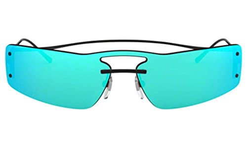 Prada CATWALK PR61VS Sunglasses 1AB336-38 -, Light Green Mirror Blue PR61VS-1AB336-38