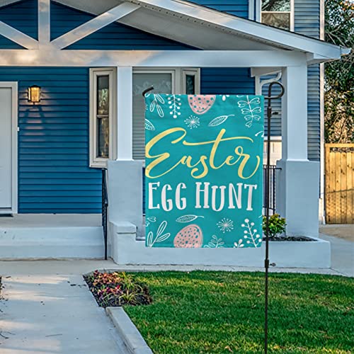 My Little Nest Seasonal Garden Flag Easter Eggs Hunt Vertical Garden Flags Double Sided for Home Farmhouse Yard Holiday Flag Outdoor Decoration Banner 12"x18"