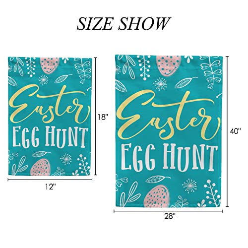 My Little Nest Seasonal Garden Flag Easter Eggs Hunt Vertical Garden Flags Double Sided for Home Farmhouse Yard Holiday Flag Outdoor Decoration Banner 12"x18"