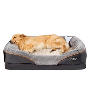 joyelf x-large memory foam dog bed, orthopedic dog bed & sofa with removable washable cover dog sleeper for large dogs