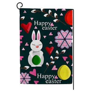 my little nest seasonal garden flag happy easter bunny eggs double sided vertical garden flags for home yard holiday flag outdoor decoration farmhouse banner 12″x18″