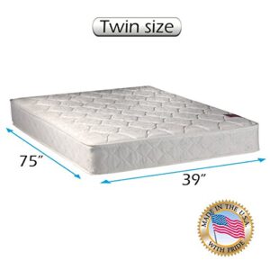 DS USA American Legacy Gentle Firm Innerspring Twin Size (39"x75"x8") Mattress Only - Sleepy System with Enhance Support Fully Assembled, Orthopedic, Good for Your Back, Longlasting