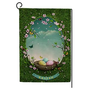 my little nest seasonal garden flag egg shape hole easter nest double sided vertical garden flags for home yard holiday flag outdoor decoration farmhouse banner 12″x18″