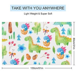 My Little Nest Bath Towels Quick Dry Bathroom Towels Dinosaurs Floral Leaves Absorbent Shower Towels Soft Hand Towel Wash Cloths for Spa Pool Hotel Gym 31" x 51"