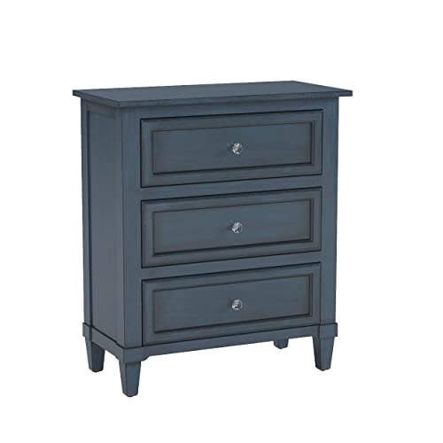 Decor Therapy Beckett 3-Drawer Side Table, 24x12x28, Antique Navy