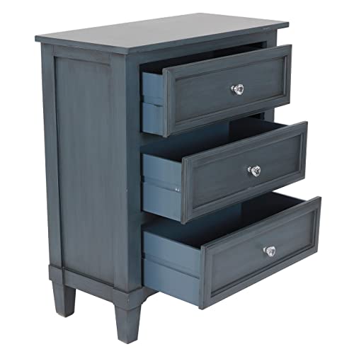 Decor Therapy Beckett 3-Drawer Side Table, 24x12x28, Antique Navy