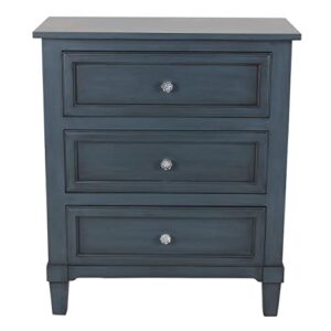 Decor Therapy Beckett 3-Drawer Side Table, 24x12x28, Antique Navy