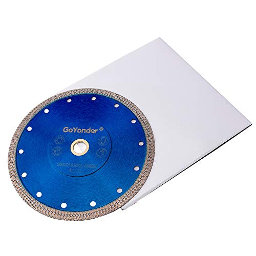 GoYonder Diamond Blade 7 inch Super Thin Diamond Saw Blade, Tile Blades 7" for Cutting Porcelain Tiles, Granite Marble Ceramics (7"-Blue)