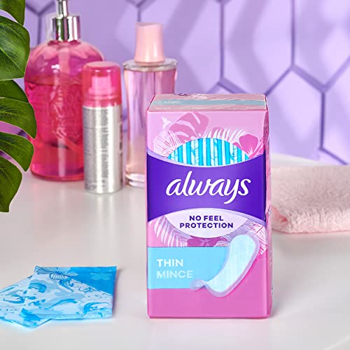 Always Thin Daily Panty Liners For Women, Light Absorbency, Unscented, 162 Count