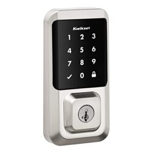 Kwikset 99390-001 Halo Wi-Fi Smart Lock Keyless Entry Electronic Touchscreen Deadbolt Featuring SmartKey Security, Satin Nickel