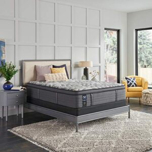 sealy posturepedic plus, euro pillow top 14-inch medium mattress with surface-guard – king, grey