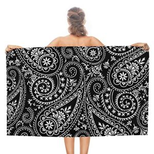 my little nest bath towels soft absorbent bathroom towel dark color paisley quick dry bath towel large shower towels lightweight hand towels 31″ x 51″