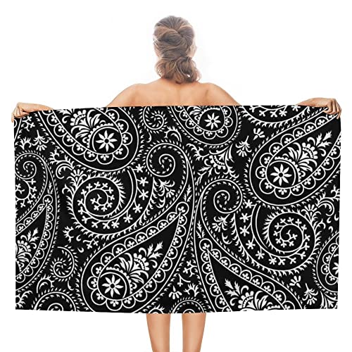 My Little Nest Bath Towels Soft Absorbent Bathroom Towel Dark Color Paisley Quick Dry Bath Towel Large Shower Towels Lightweight Hand Towels 31" x 51"